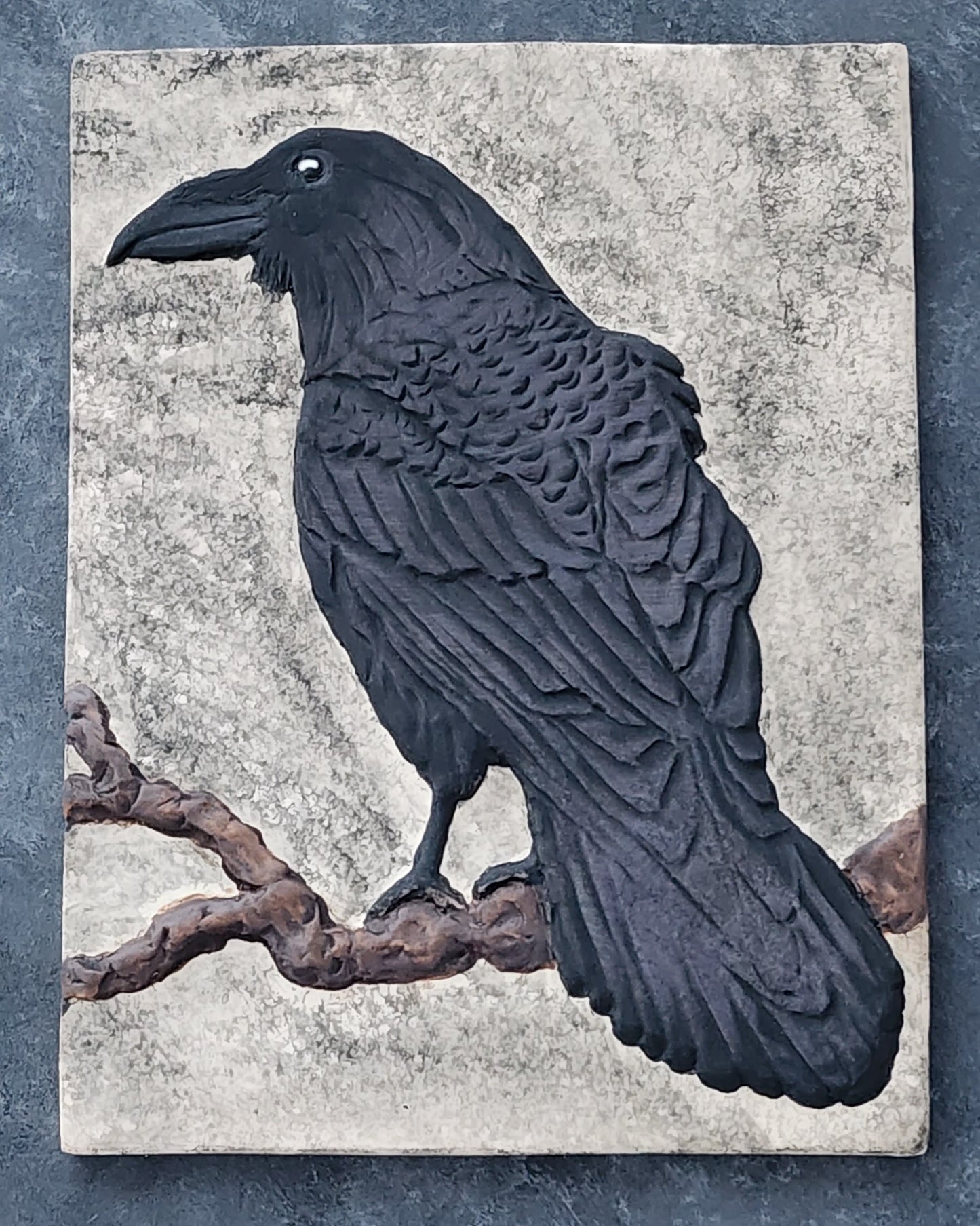 Raven Sculpture Ceramic Art Tile w/stand – Mendocino Tileworks